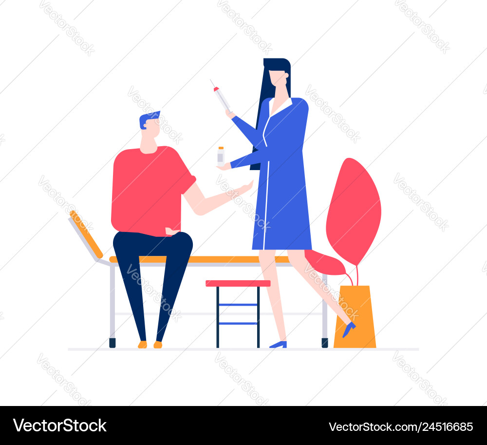 Visiting a doctor - colorful flat design style Vector Image