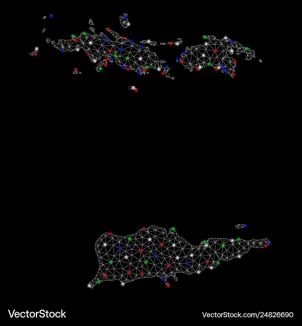Bright mesh carcass usa virgin islands map Vector Image