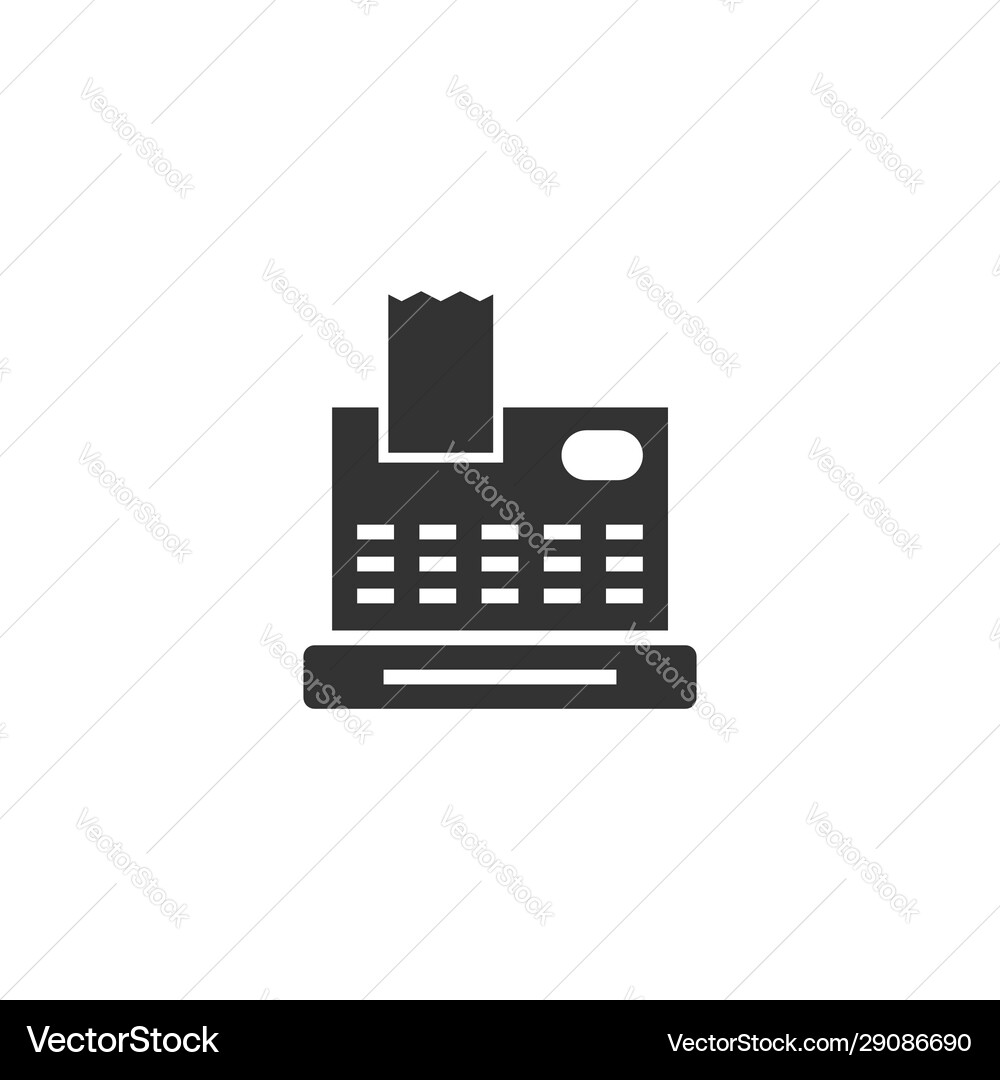 Cash register icon in flat style check machine Vector Image