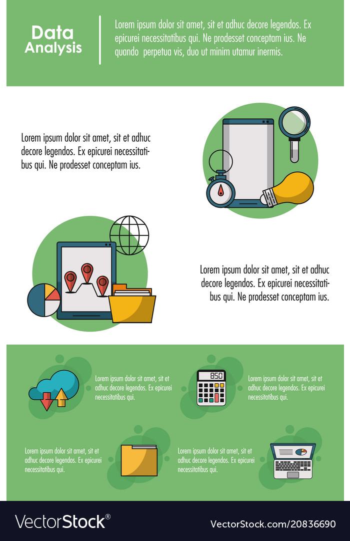 Data analysis infographic Royalty Free Vector Image