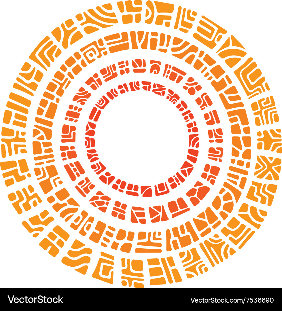 Ethnic circle sun Royalty Free Vector Image - VectorStock