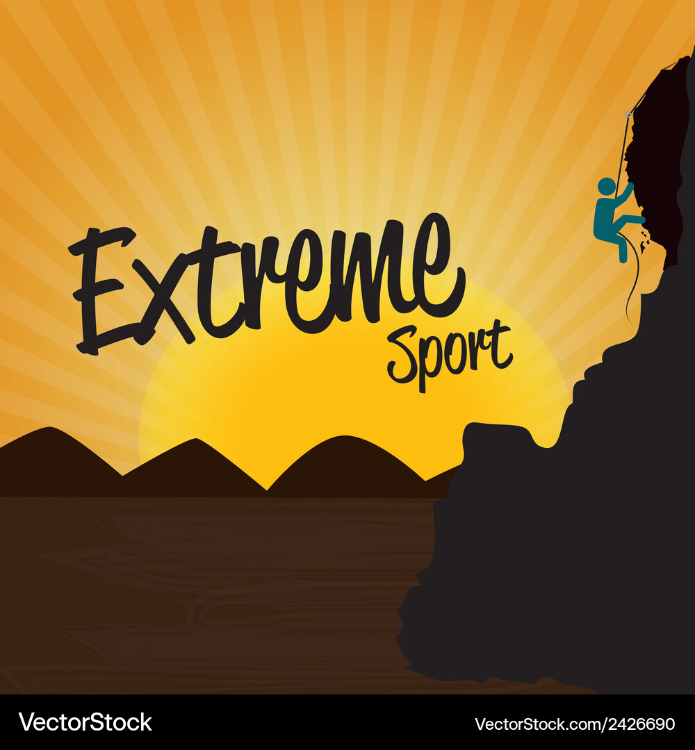 Extreme sport over sunset background Royalty Free Vector