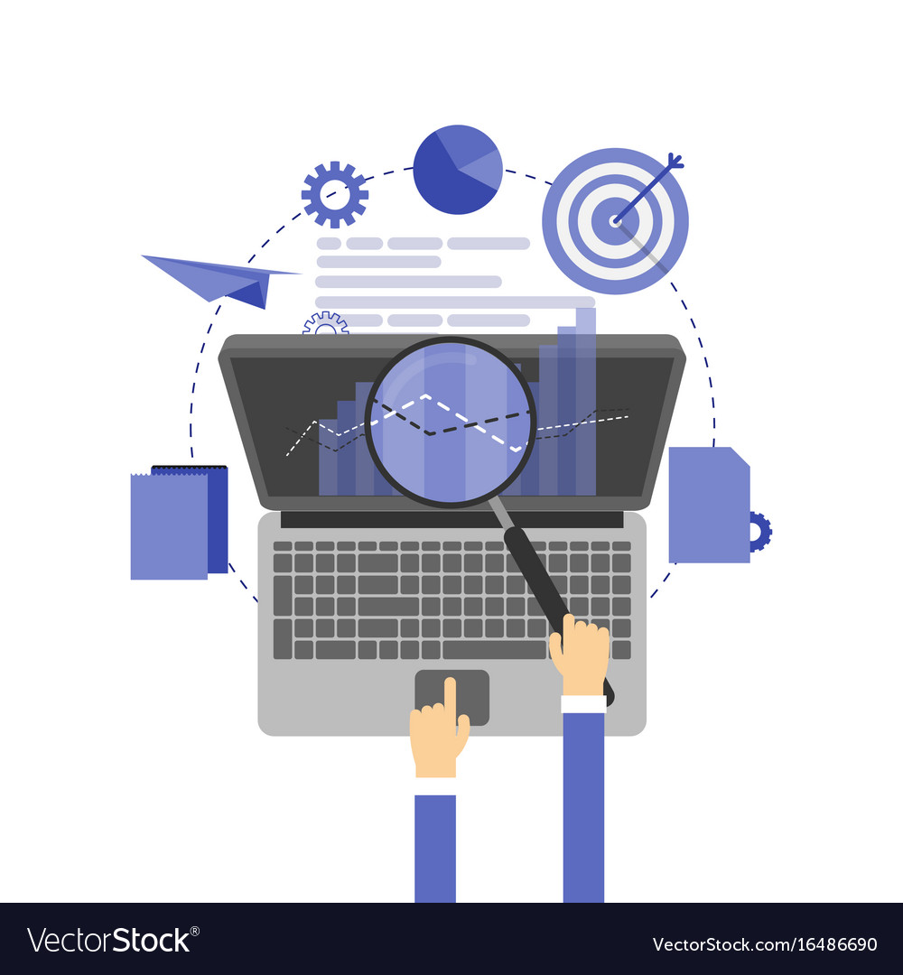 Flat background seo search engine optimization Vector Image