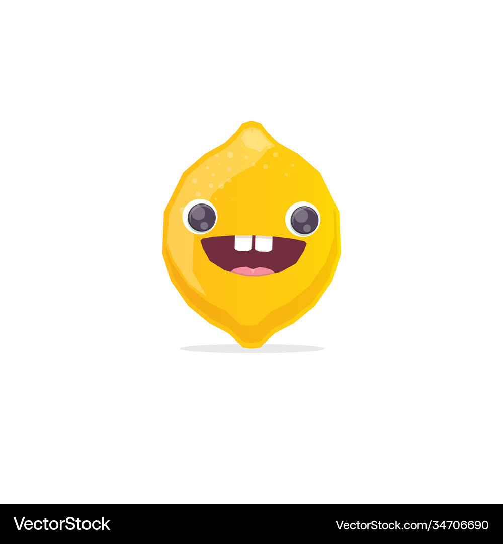 Funny cartoon lemon character isolated Royalty Free Vector
