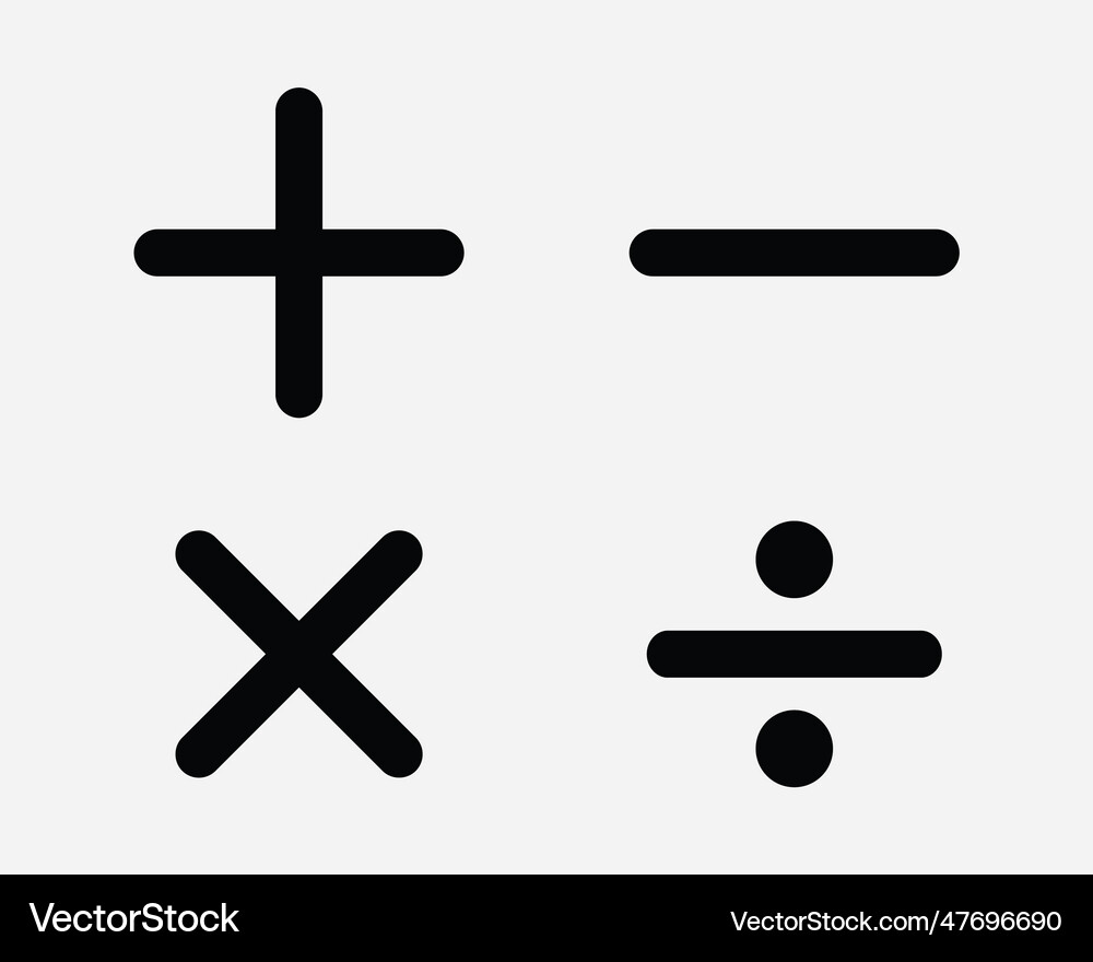 Math symbol icon sign calculator accounting Vector Image
