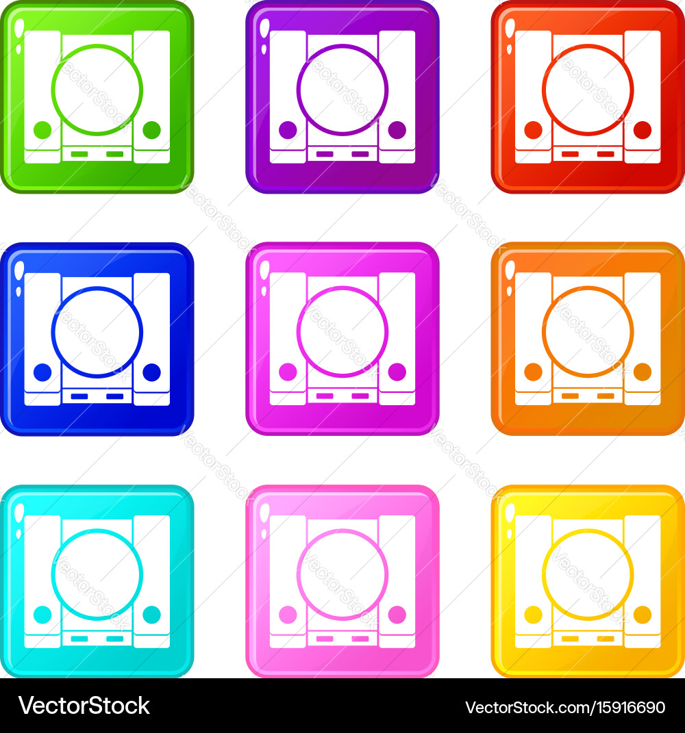 Playstation icons 9 set Royalty Free Vector Image