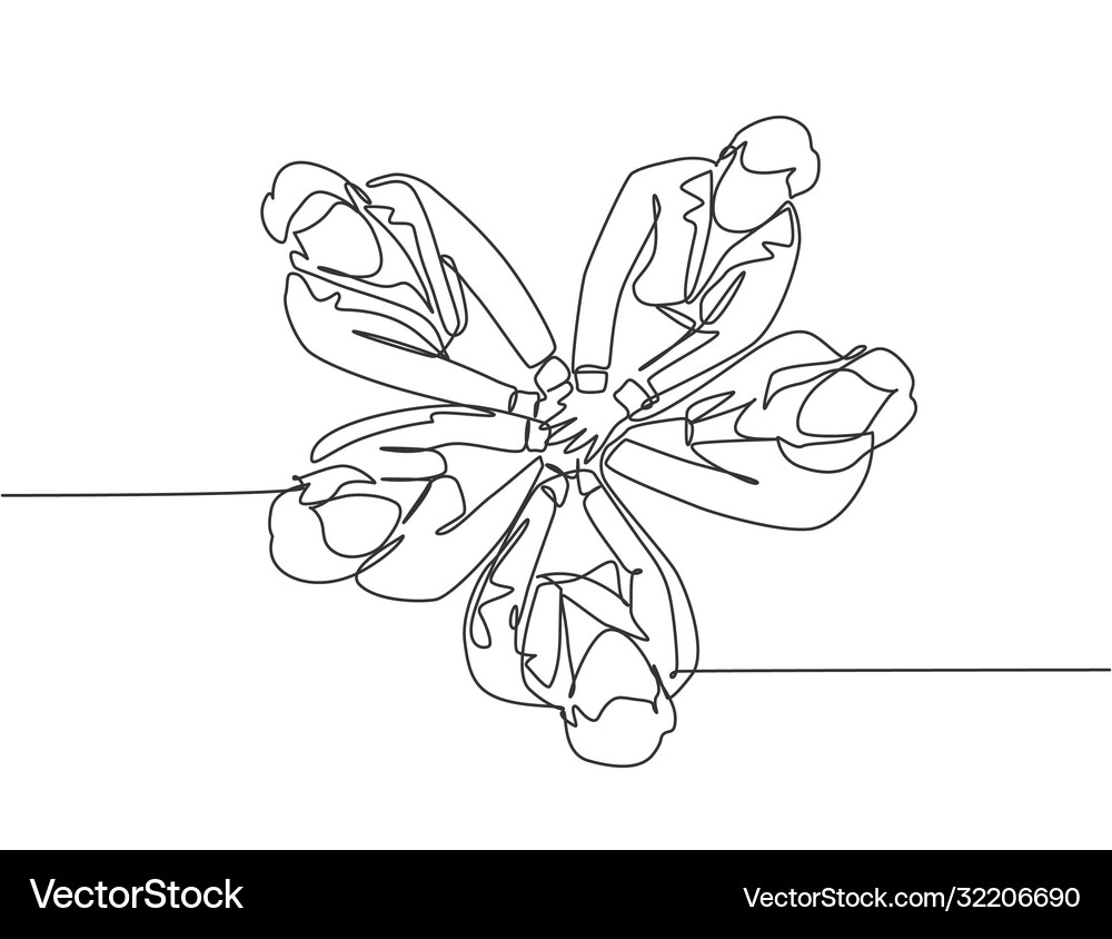 Top view single line drawing businessmen Vector Image
