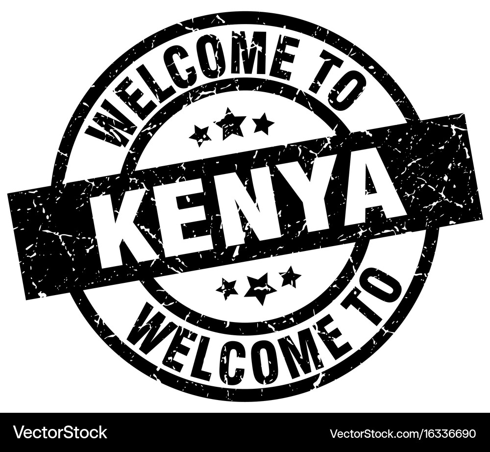 Welcome to kenya black stamp Royalty Free Vector Image