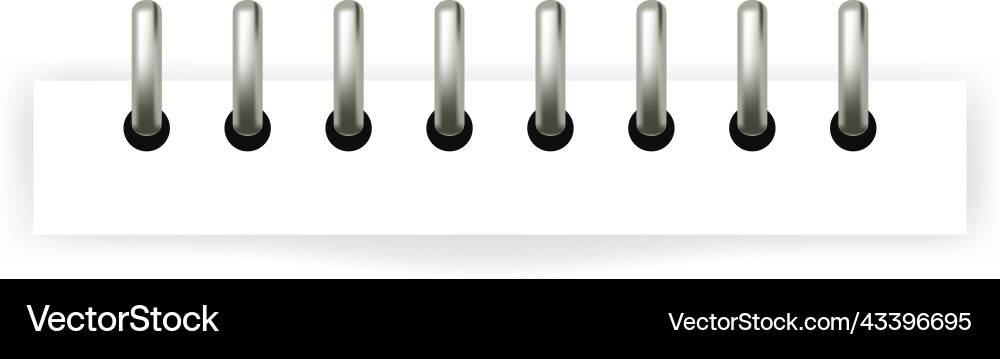 Bookbinder spiral silver wire for notebook page Vector Image