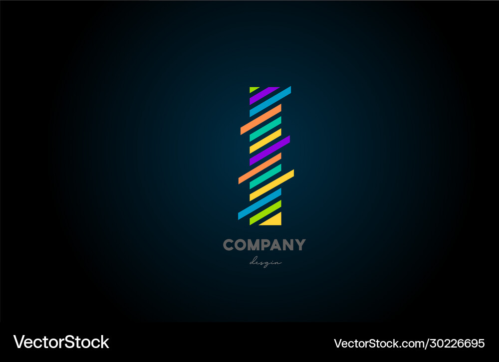 Colored letter logo i alphabet icon design Vector Image