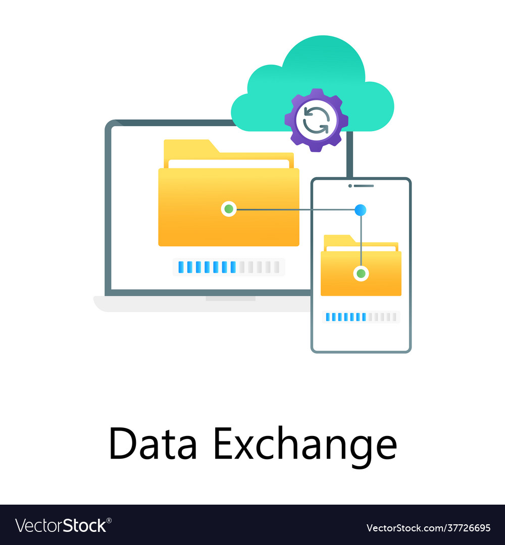Data exchange Royalty Free Vector Image - VectorStock