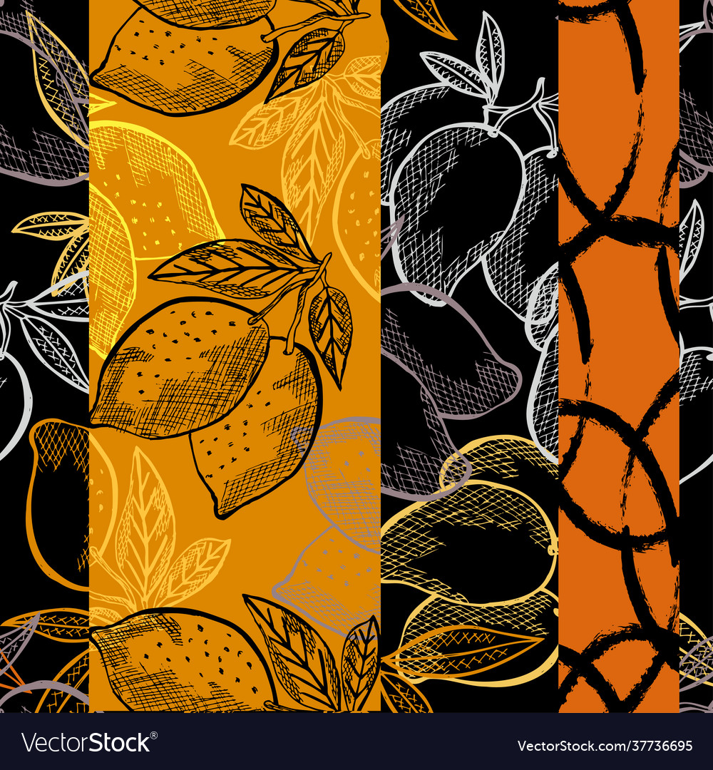 Fruit seamless pattern Royalty Free Vector Image