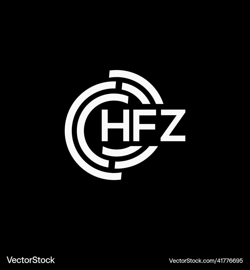 Hfz letter logo design on black background Vector Image