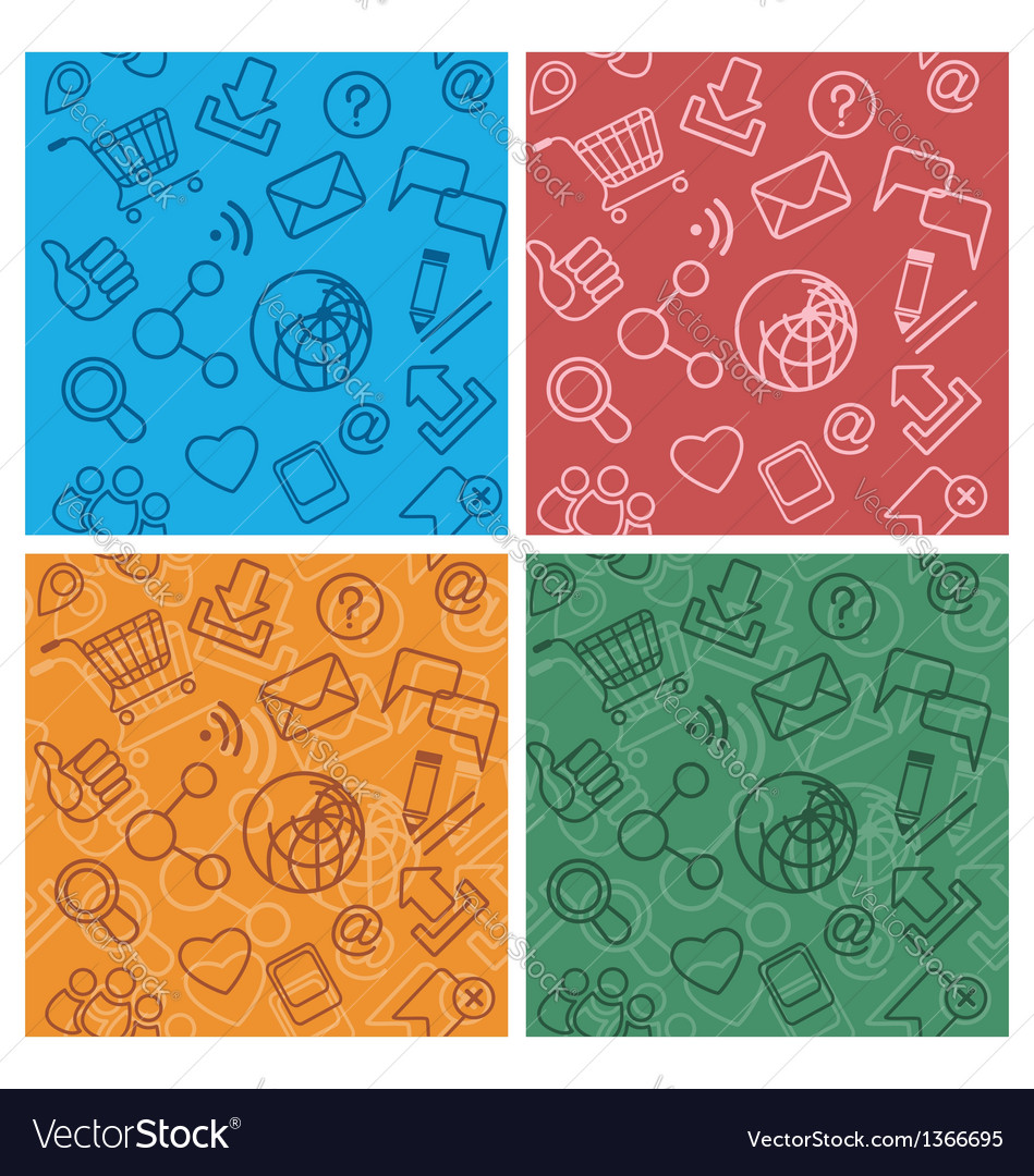 Internet community multicolor patterns Royalty Free Vector