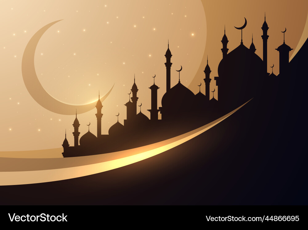Islamic style black and gold background Royalty Free Vector