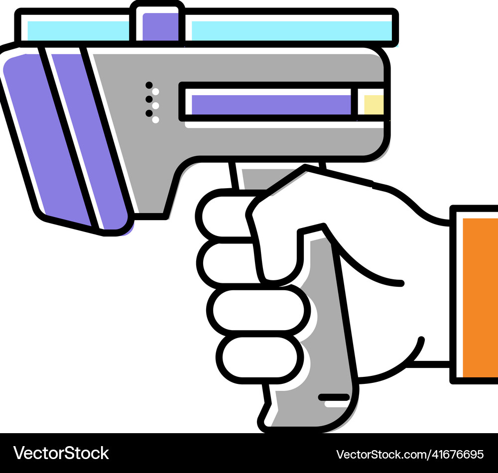 Laser gun for scan rfid color icon Royalty Free Vector Image