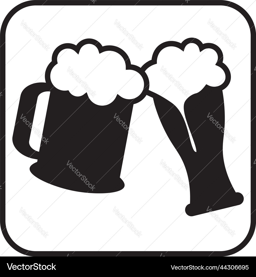 Pints of beer on a white background Royalty Free Vector