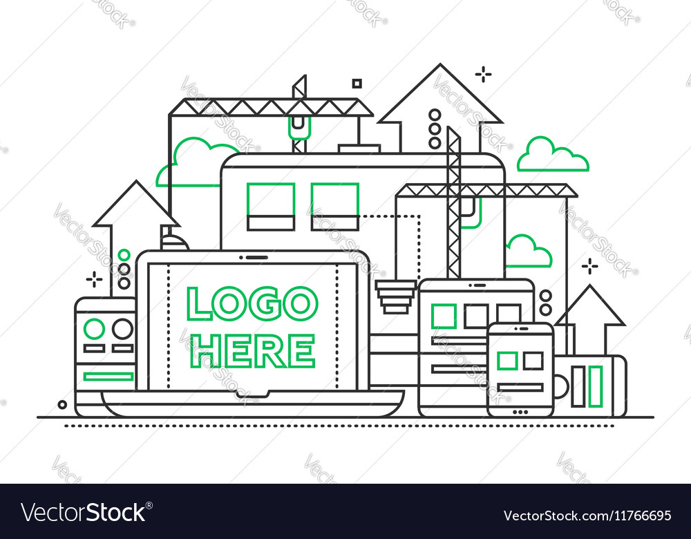 Programming tools - line design Royalty Free Vector Image