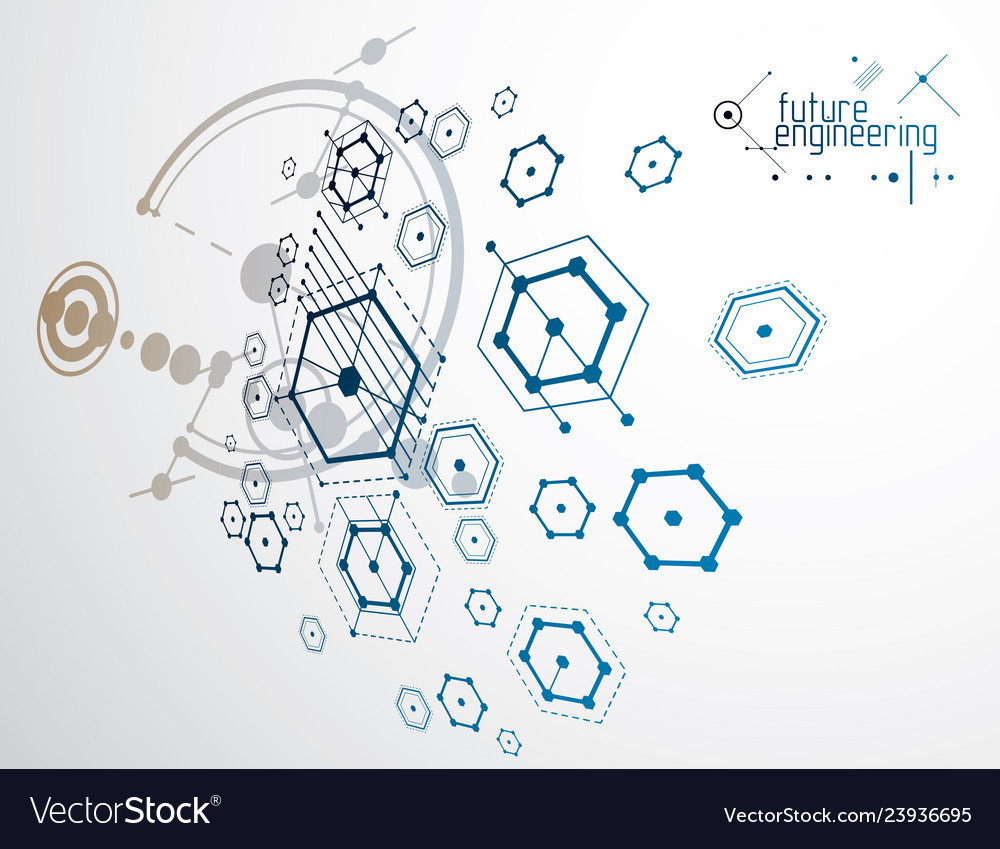Technical plan abstract engineering draft for use Vector Image