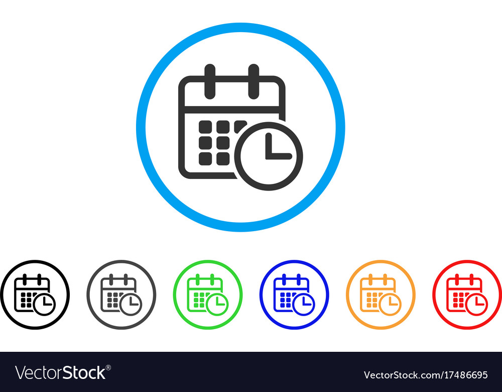 Timetable rounded icon Royalty Free Vector Image