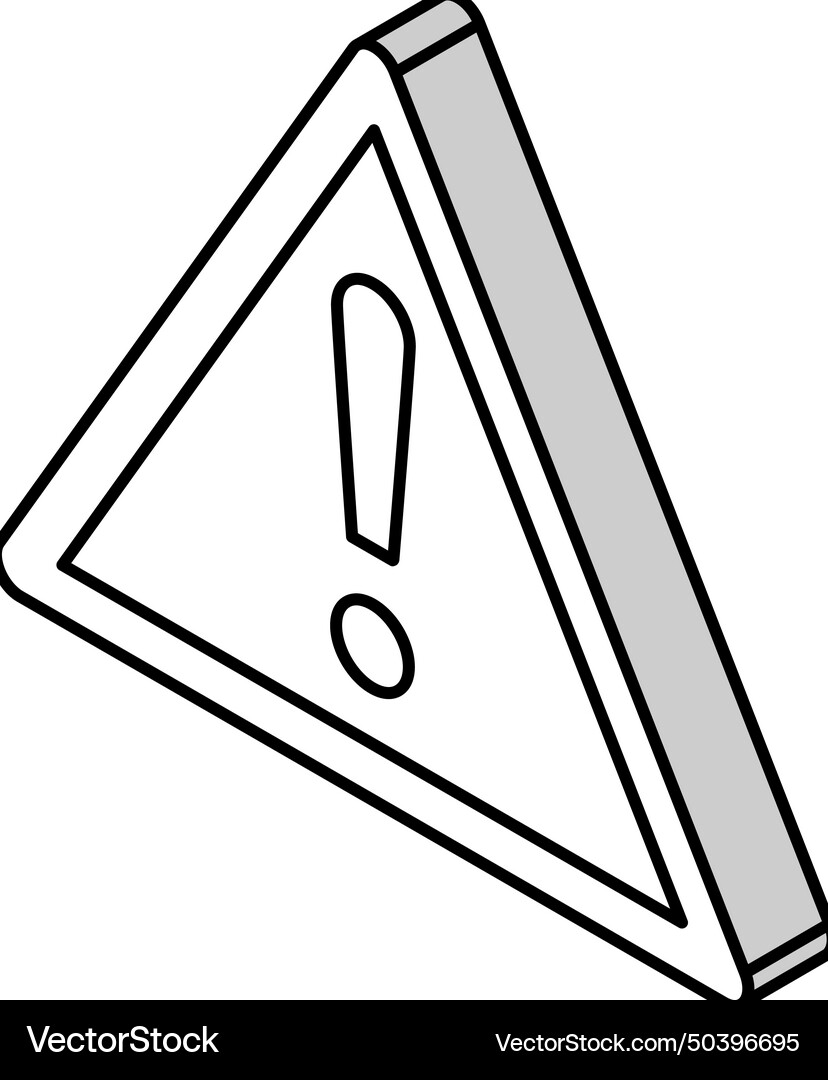 Warning road sign isometric icon Royalty Free Vector Image