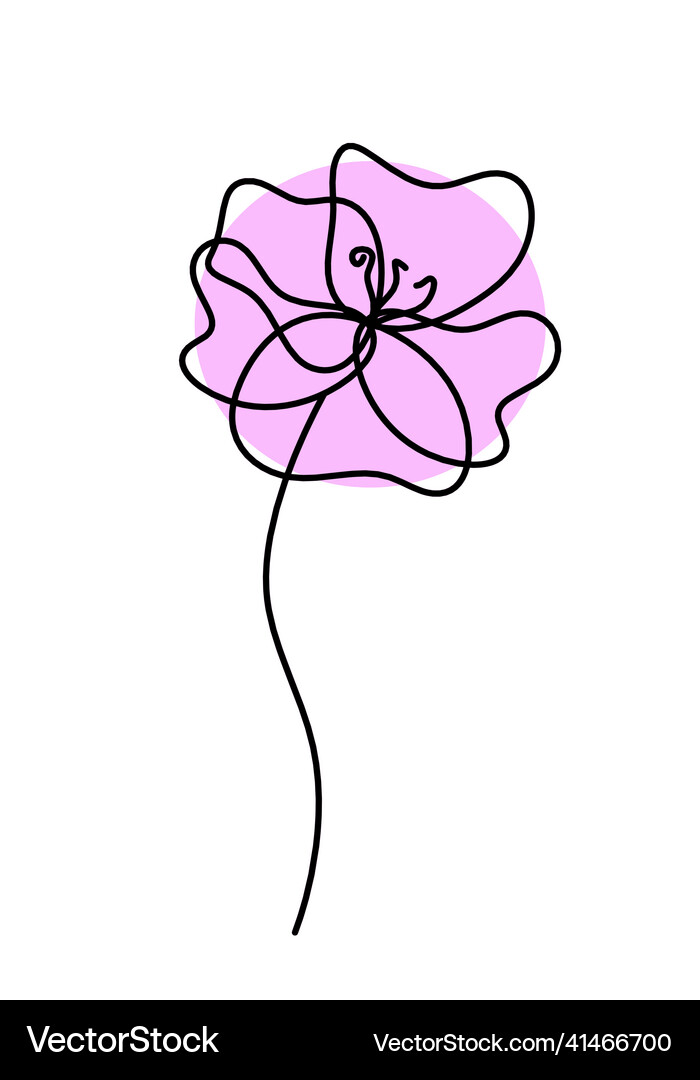Abstract color flower as line drawing isolated Vector Image