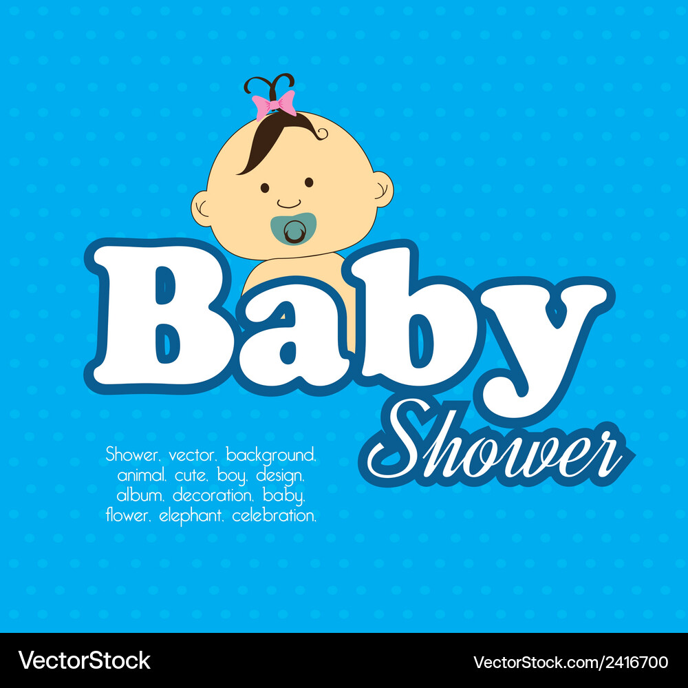 Baby shower design over blue background Royalty Free Vector