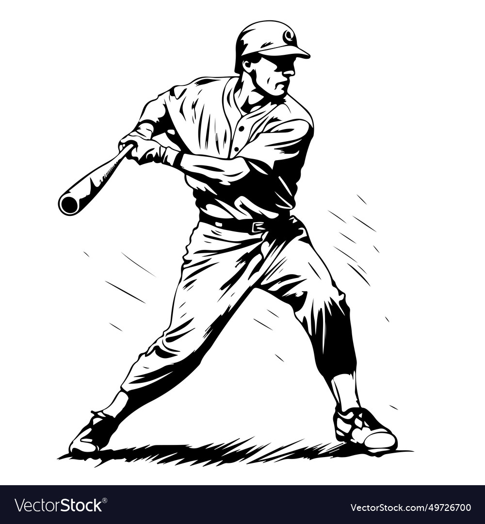 Baseball player abstract silhouette Royalty Free Vector