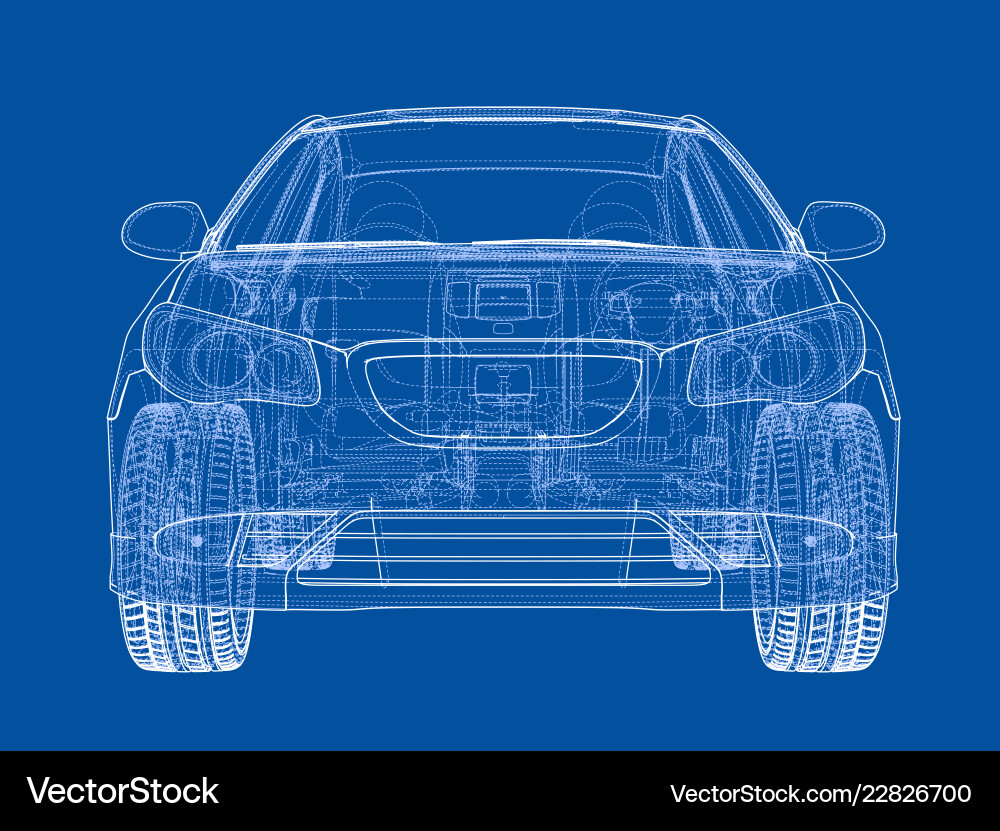 Concept car rendering 3d Royalty Free Vector Image