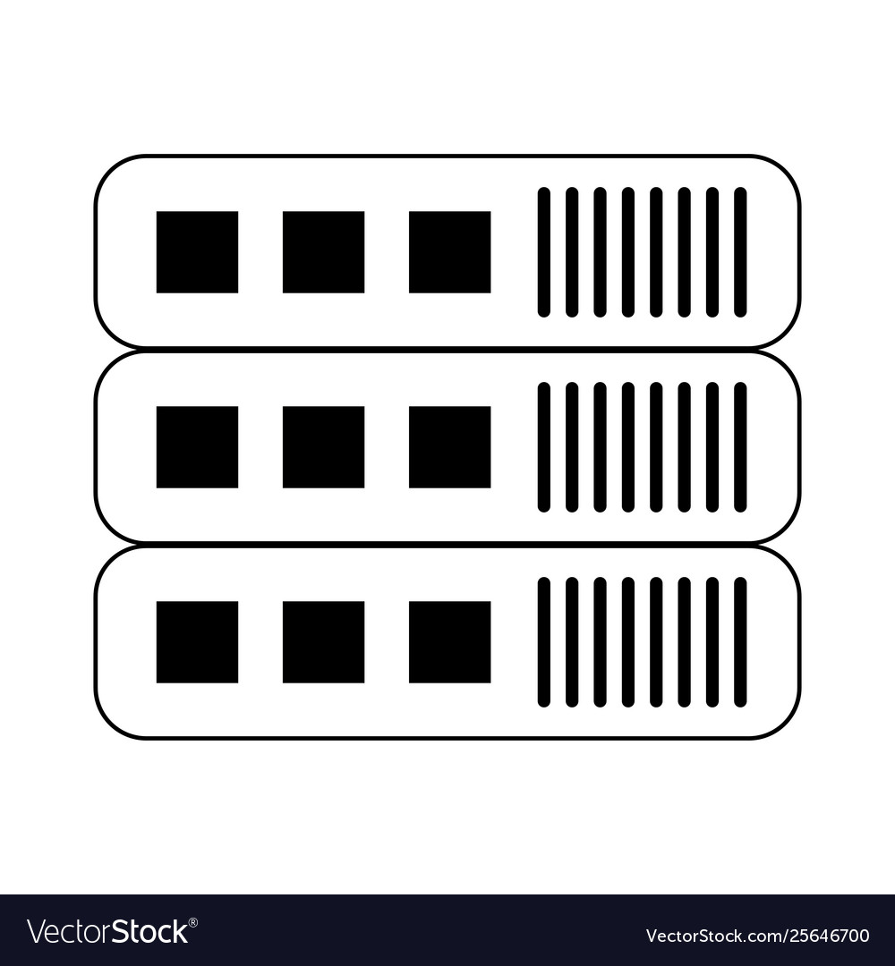Database server technology symbol isolated Vector Image