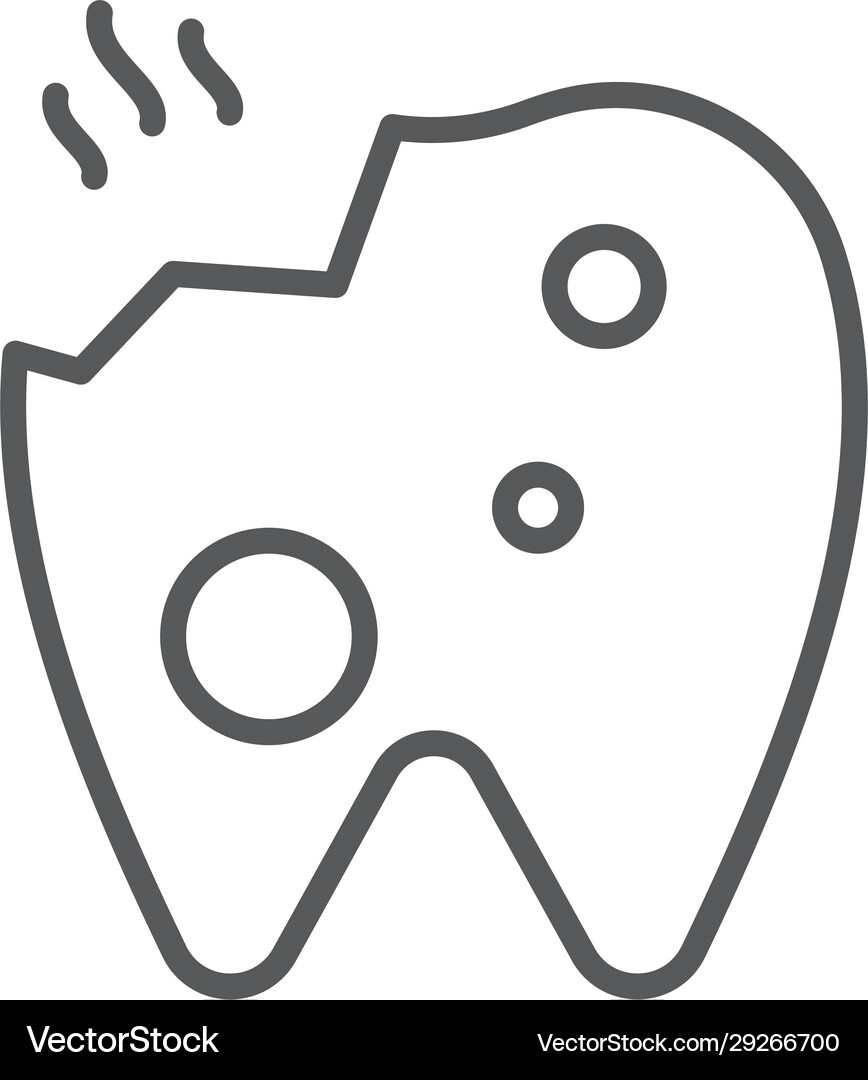 Decayed teeth icon symbol dental disease isolated Vector Image
