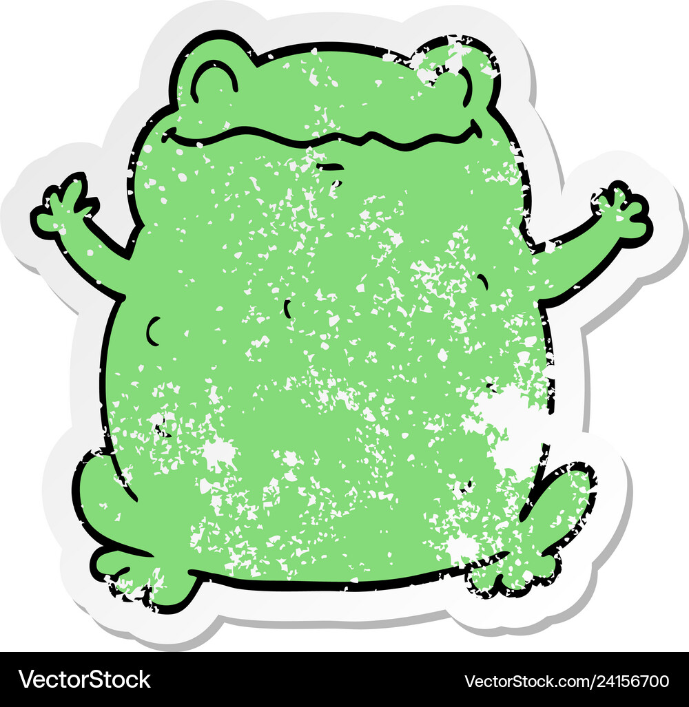 Distressed sticker of a cartoon toad Royalty Free Vector