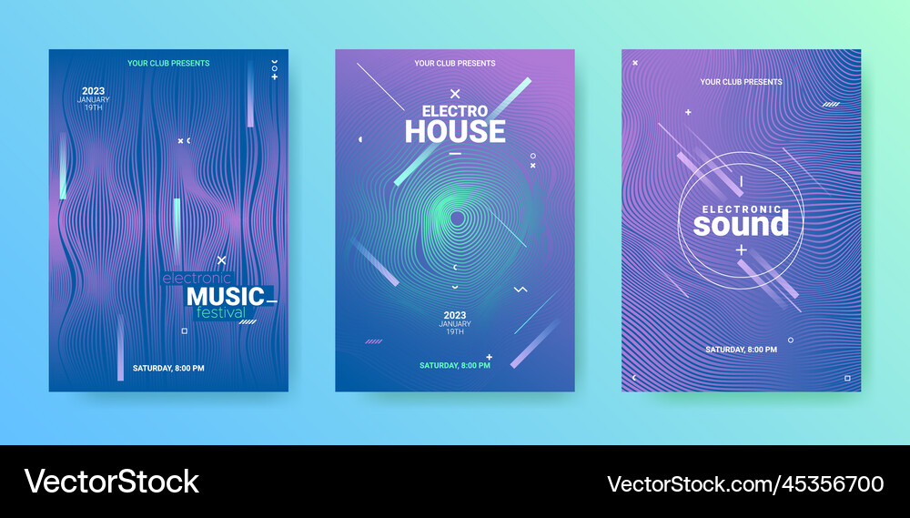 Edm poster techno dance music cover Royalty Free Vector