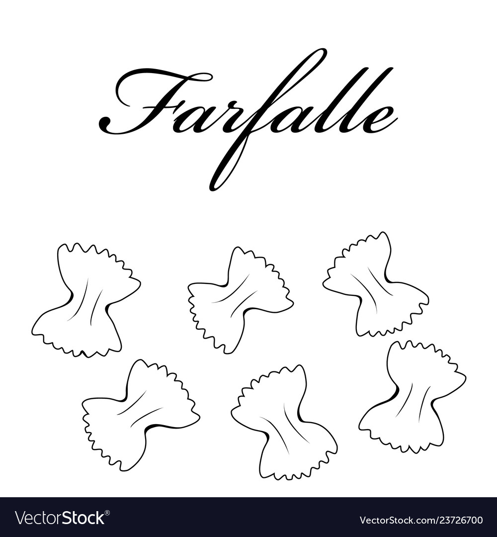 Farfalle pasta authentic italian pasta hand drawn Vector Image