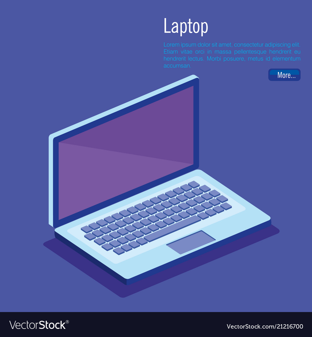 Laptop computer isometrics icons Royalty Free Vector Image