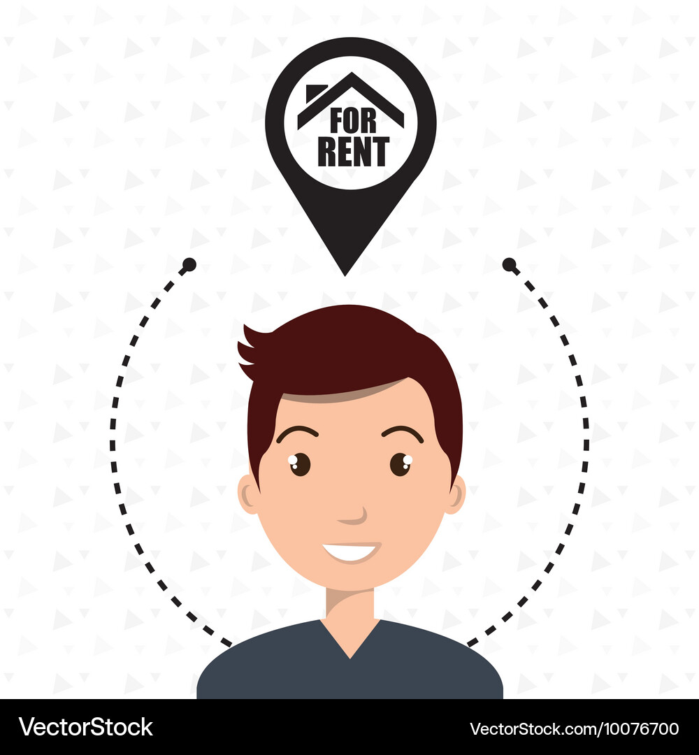 Man house pin rent Royalty Free Vector Image - VectorStock