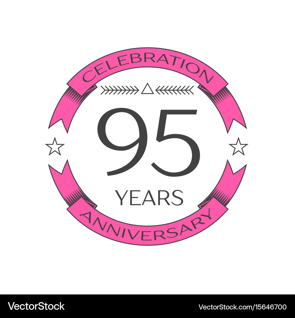 Ninety five years anniversary celebration logo Vector Image