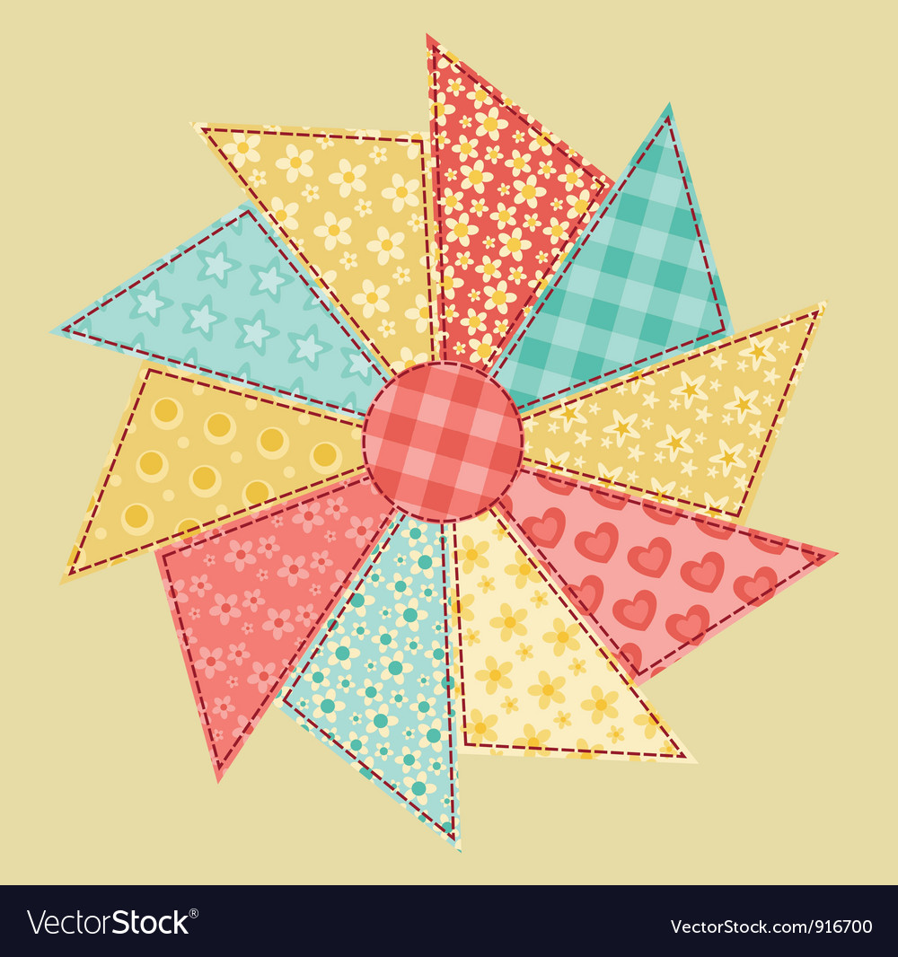 Patchwork abstract flower Royalty Free Vector Image