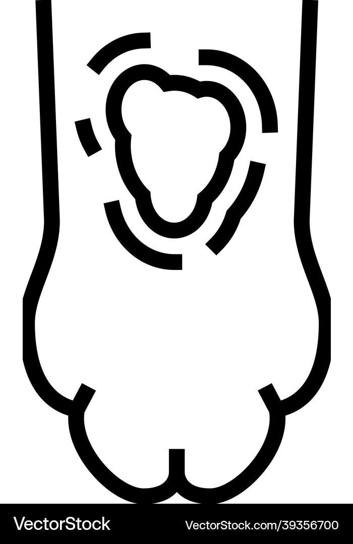 Ringworm animal paw line icon Royalty Free Vector Image