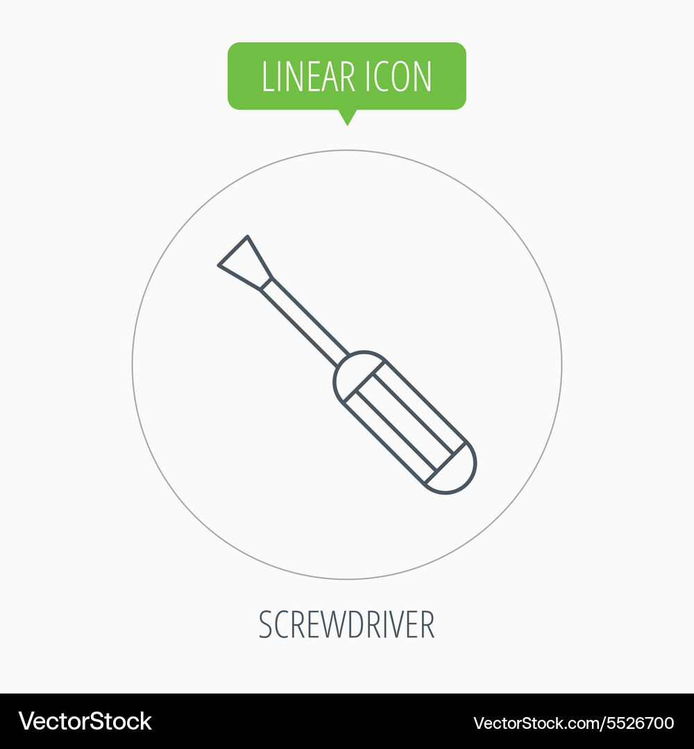 Screwdriver icon repair or fix tool sign Vector Image