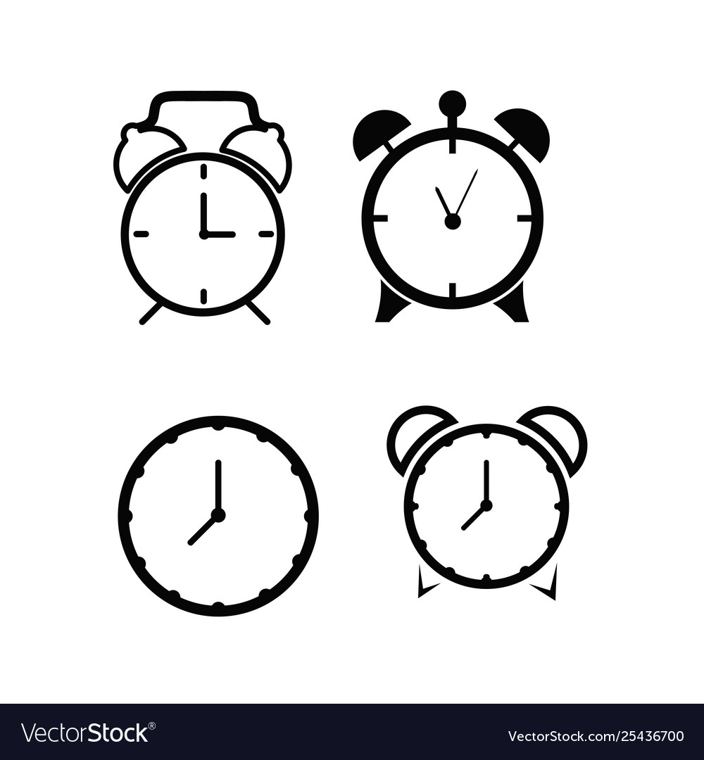 Set clock flat icon Royalty Free Vector Image - VectorStock