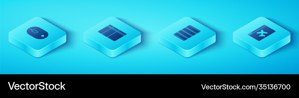 Set isometric computer mouse sketchbook or album Vector Image