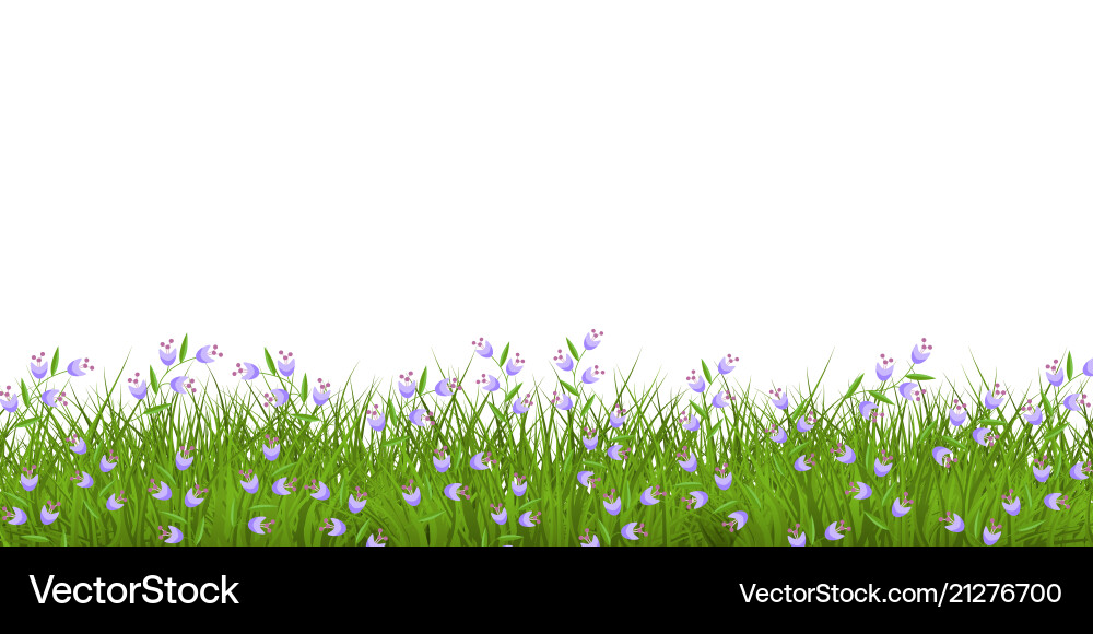Spring or summer floral border with blue wild Vector Image