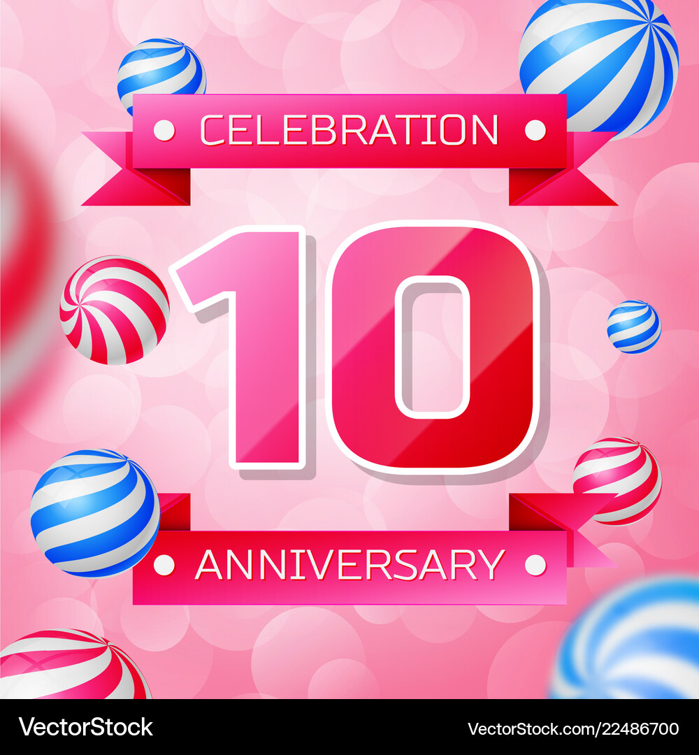 Ten years anniversary celebration design Vector Image