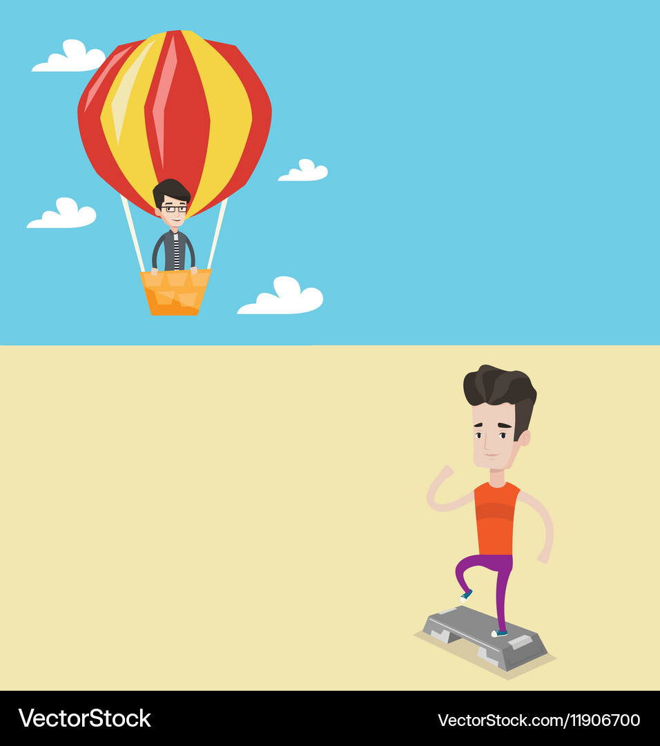 Two lifestyle banners with space for text Vector Image