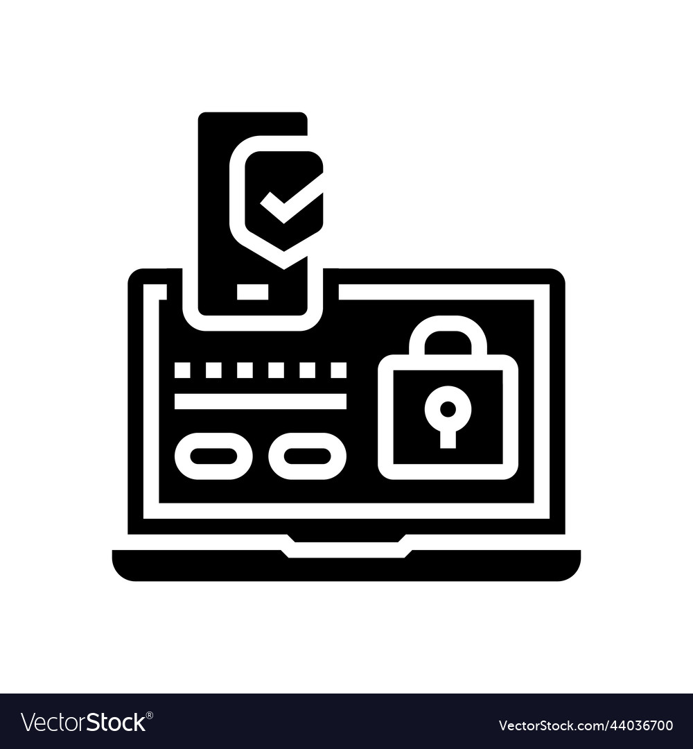 Two step authentication glyph icon Royalty Free Vector Image Two step authentication glyph icon Royalty Free Vector Image