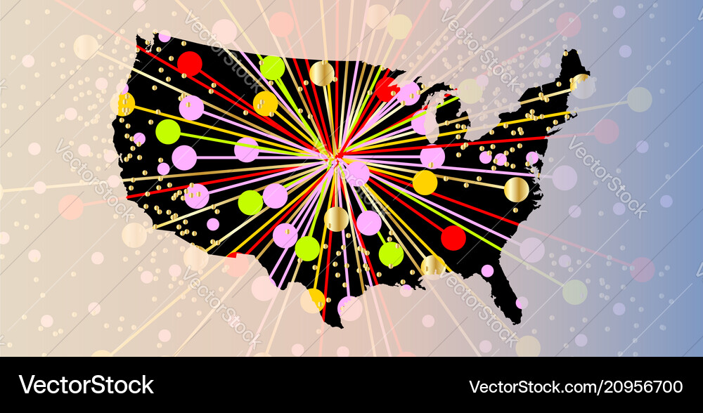 United states map new year Royalty Free Vector Image
