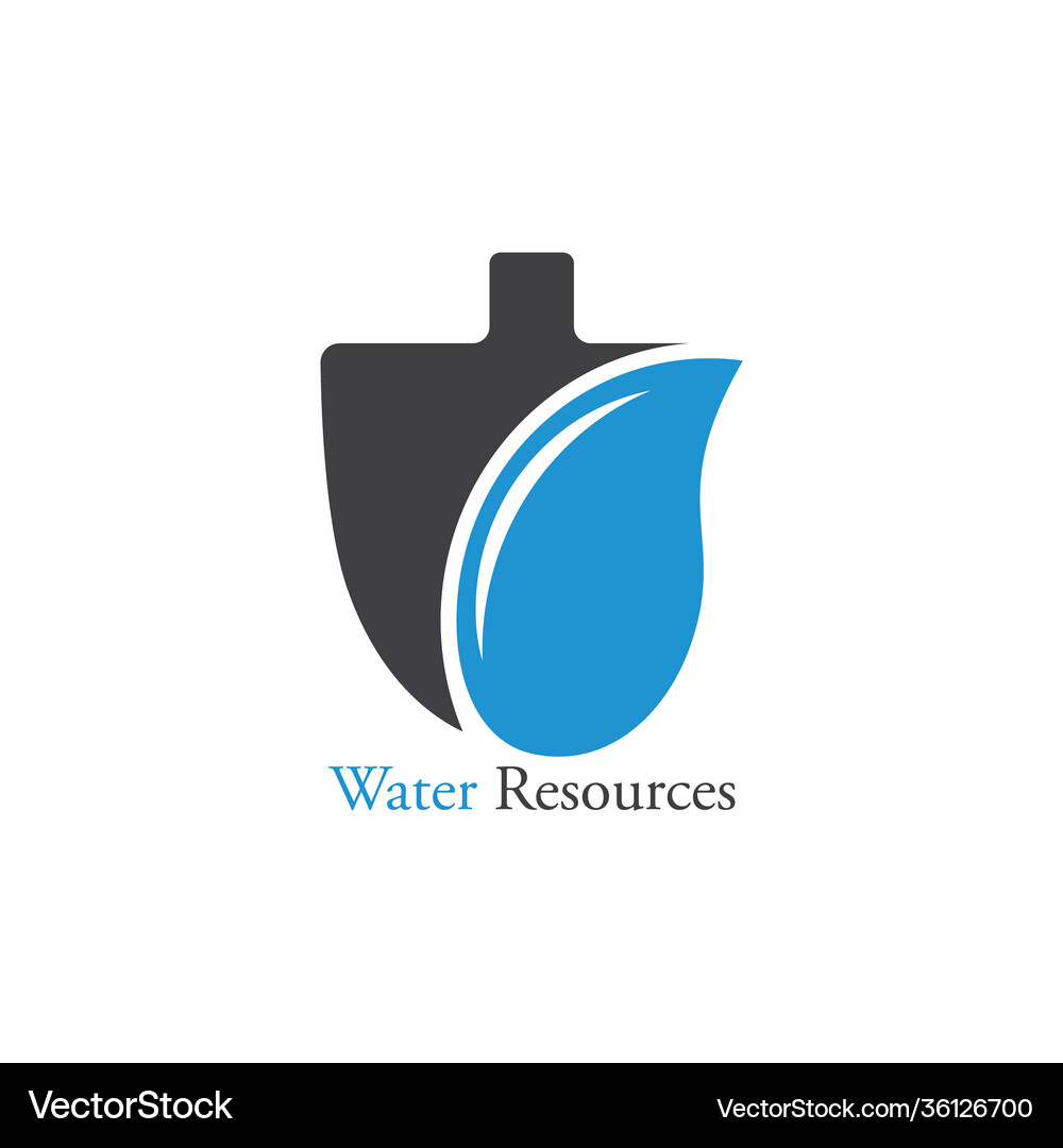 Water resources shovel geometric icon Royalty Free Vector