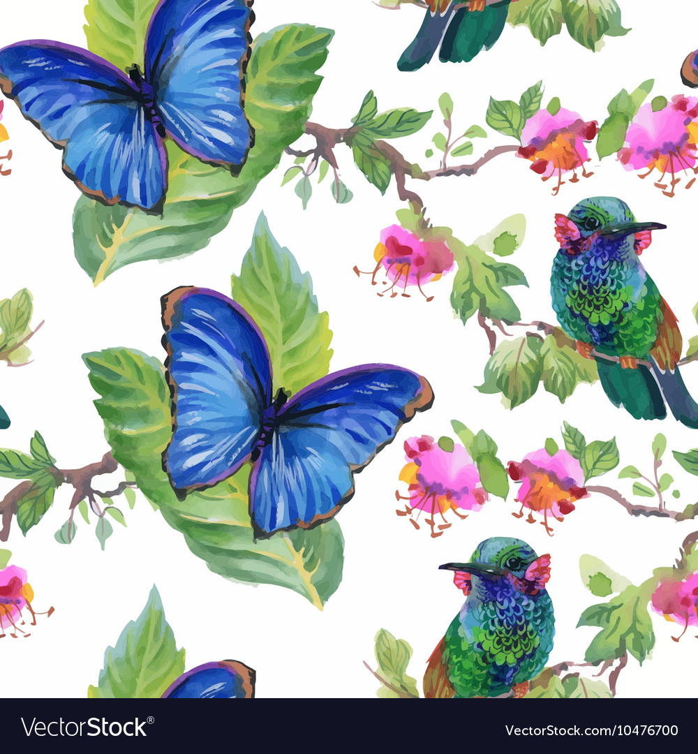 Watercolor hand drawn seamless pattern Royalty Free Vector