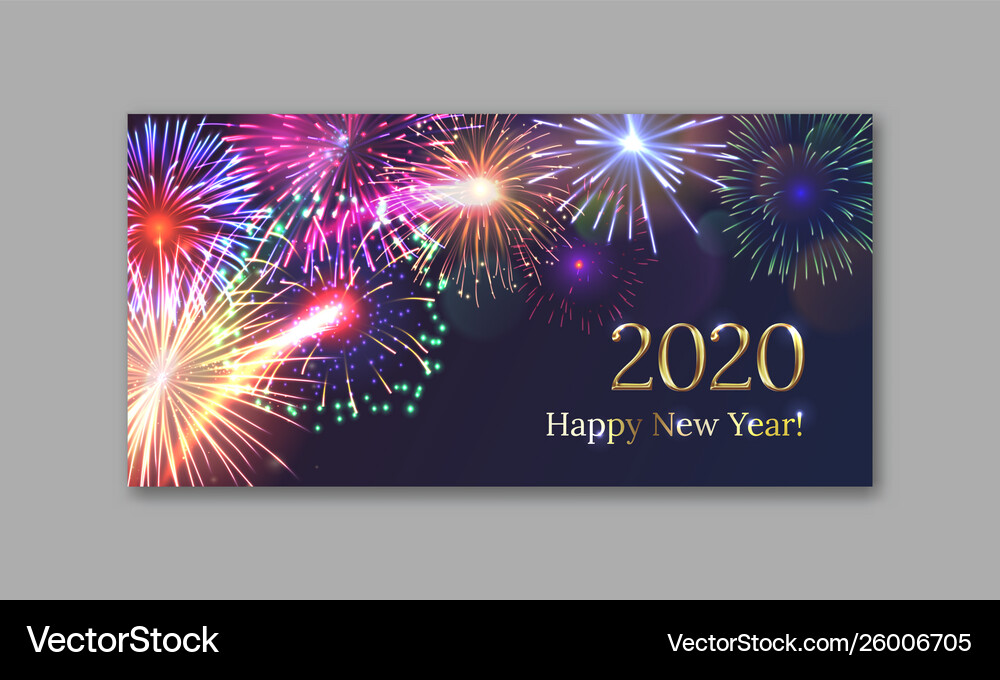 2020 happy new year greeting card Royalty Free Vector Image